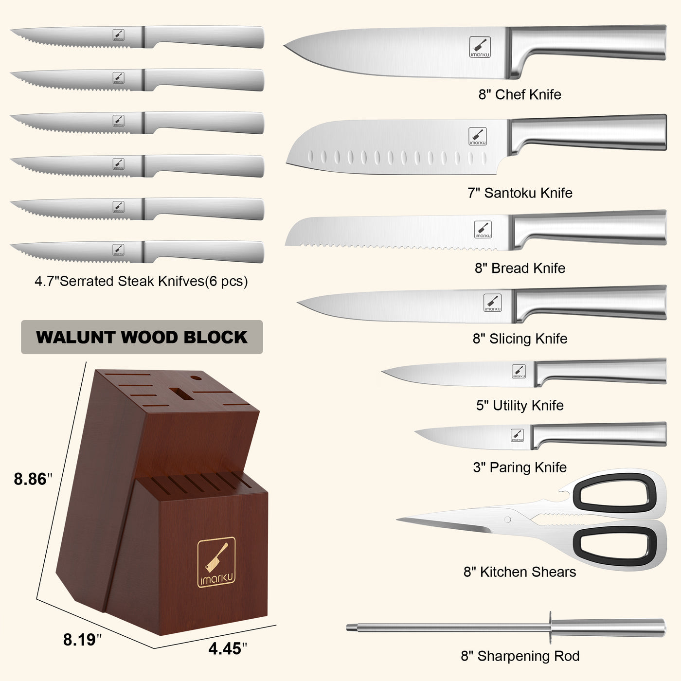 Kitchen Knife Sets with Blocks - IMARKU