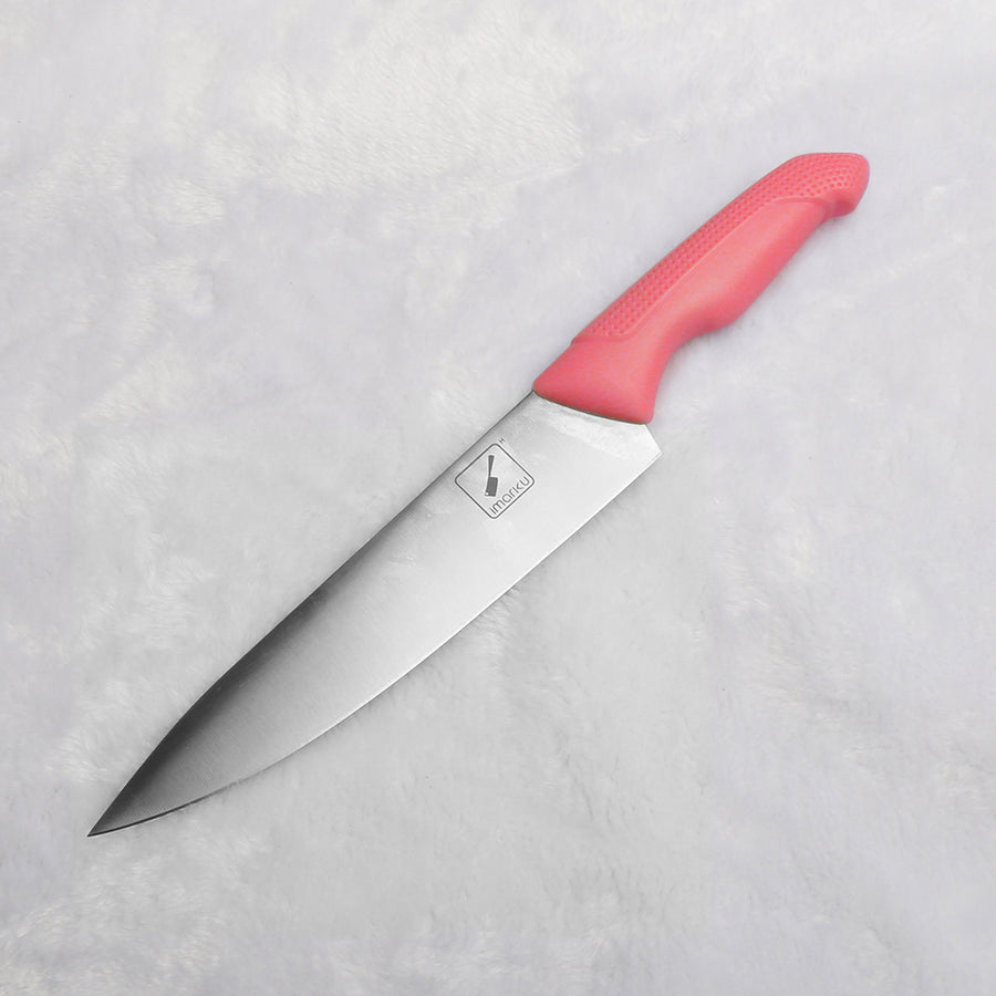 Red Knife Set with Built-in Sharpener Stainless Steel Blades PP Handles ...