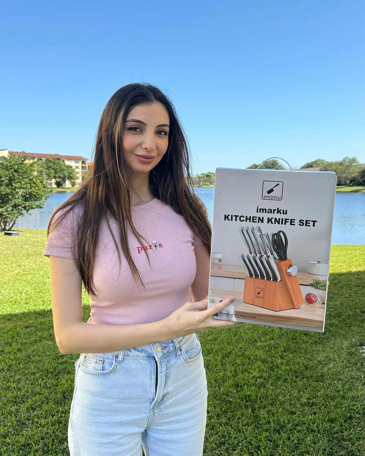 Imarku All-in-one 20 Piece Full Tang Knife Set with 10PCs Steak Knives ...