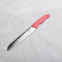 Red Knife Set with Built-in Sharpener Stainless Steel Blades PP Handles ...