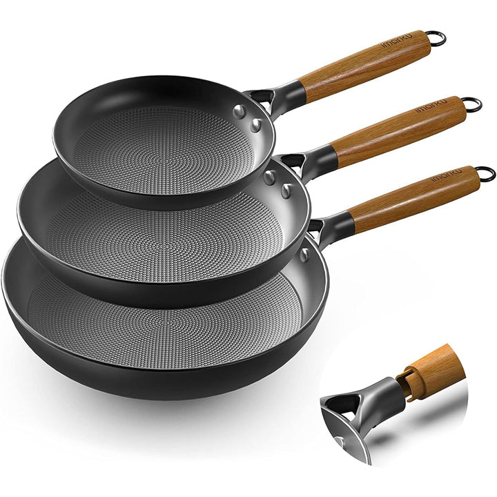 Imarku 3 Piece Non stick Frying Pan Set 8
