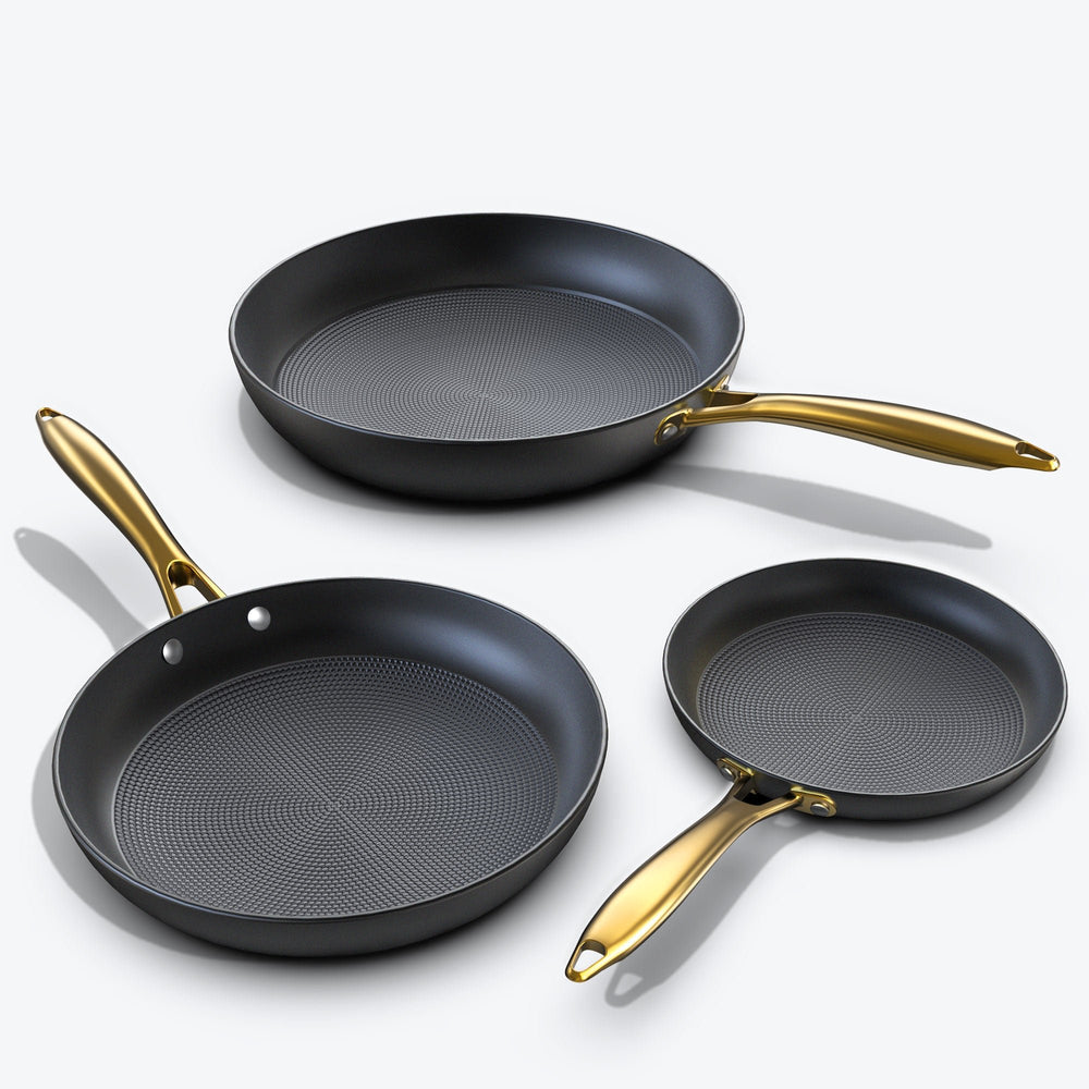 Imarku 3 Piece Nonstick Frying Pan Set 8", 10" & 12" | Stainless Steel ...