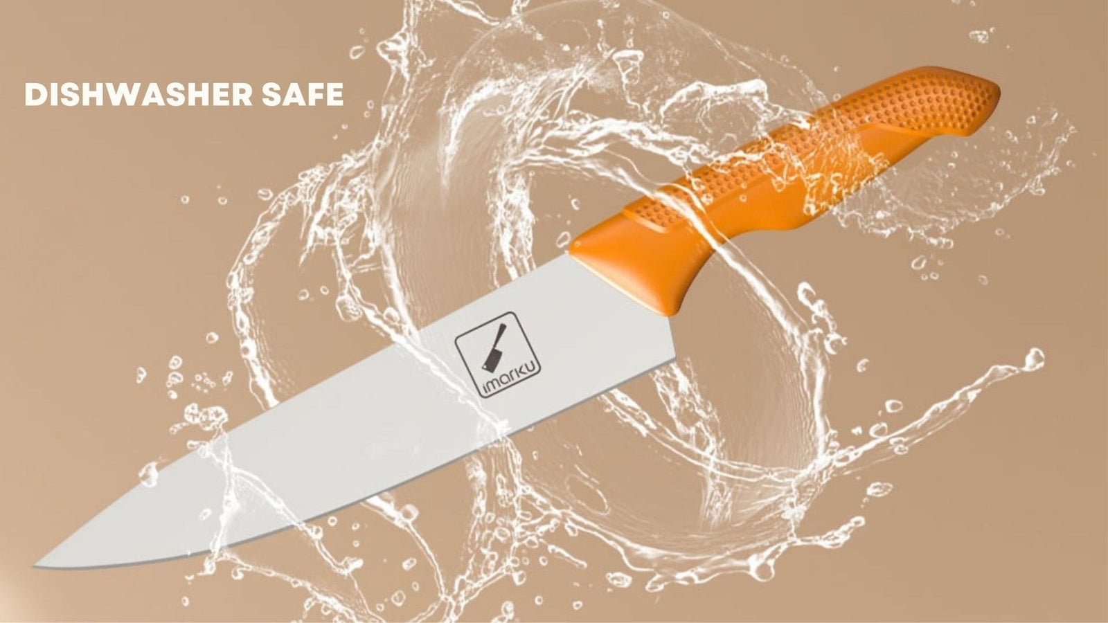 Orange Knife Set with Sharpener & PP Handle for Kitchen Starter | Imarku