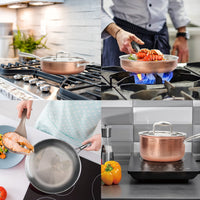 Imarku Tri-ply Clad Stainless Steel Cookware Set |14 Piece ...