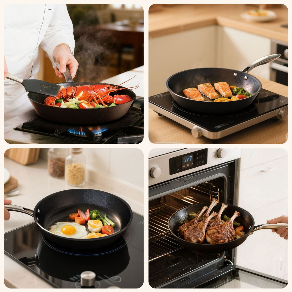 Aluminum Non-Toxic Cookware 3-Piece Non Stick Pans for Induction | Imarku